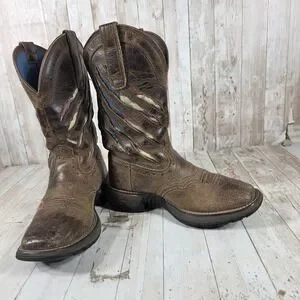 Shyanne | Shoes | Shyanne Womens Brown Leather American Flag Western ...